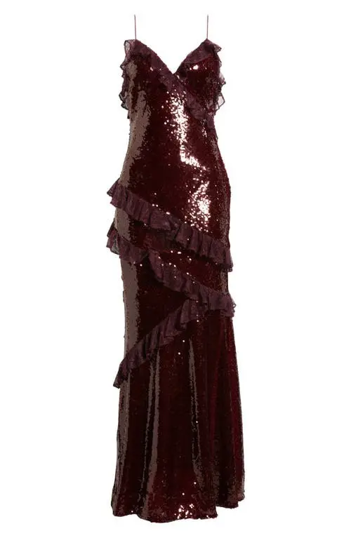 LoveShackFancy Rialto Sequin & Lace Gown
