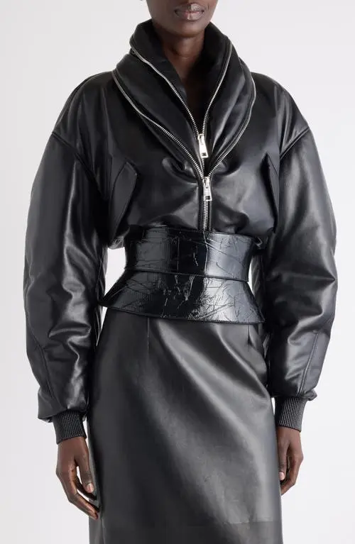 Givenchy Lambskin Leather Bomber Jacket