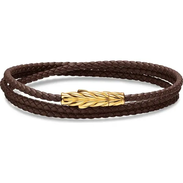 David Yurman Chevron Triple Wrap Bracelet - Brown