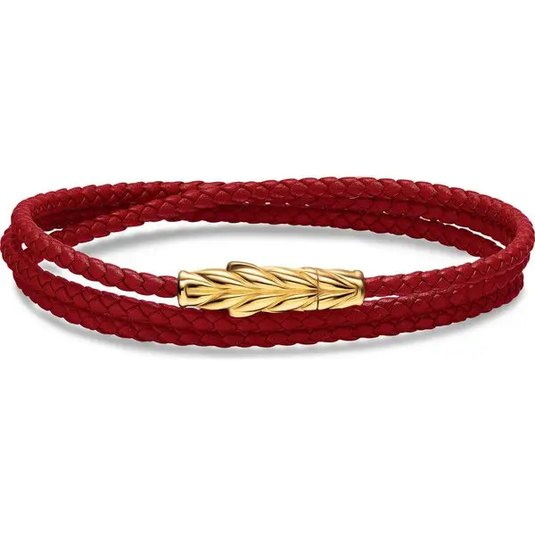 David Yurman Chevron Triple Wrap Bracelet - Red