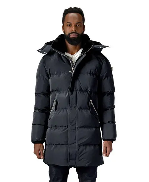 WOODPECKER Penguin Long Length Quilted Coat - Black Diamond