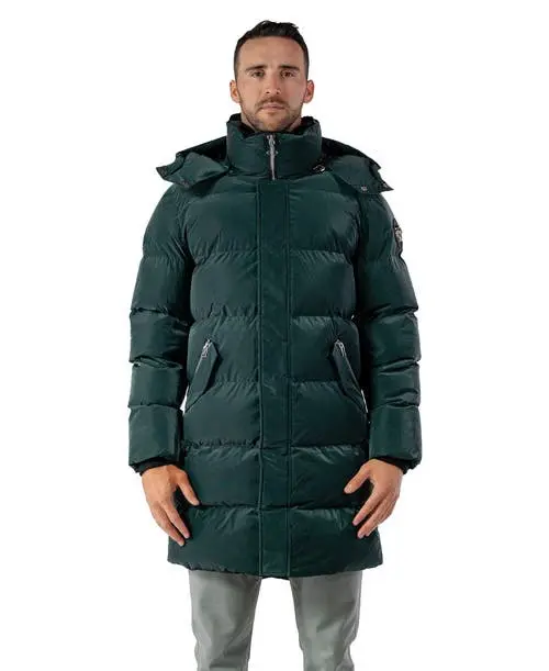 WOODPECKER Penguin Long Length Quilted Coat - Green Diamond