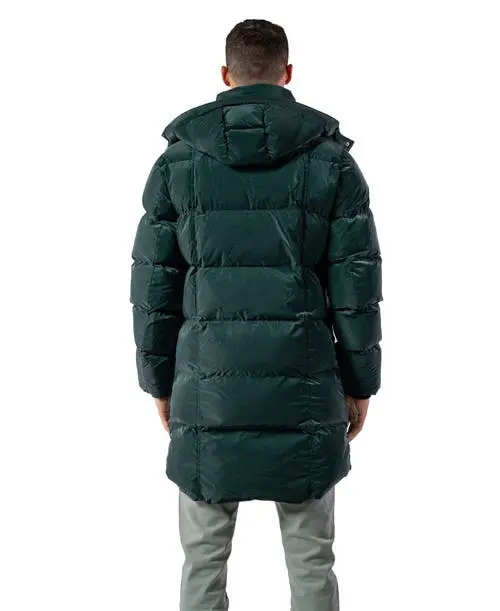 WOODPECKER Penguin Long Length Quilted Coat - Green Diamond
