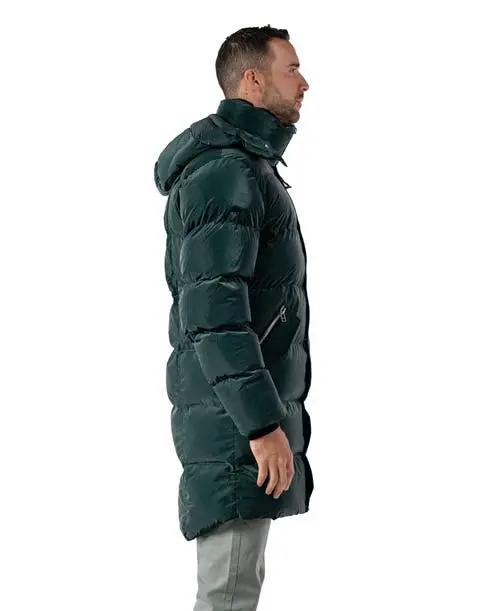 WOODPECKER Penguin Long Length Quilted Coat - Green Diamond