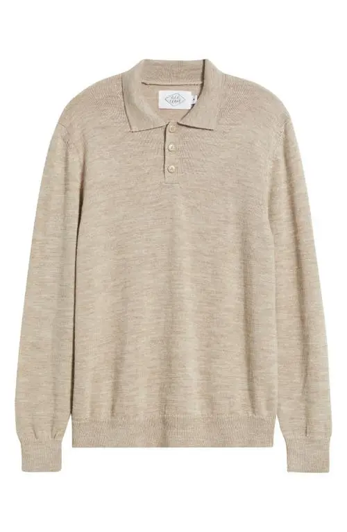 ALEX CRANE Anchor Merino Wool Polo Sweater - Bone