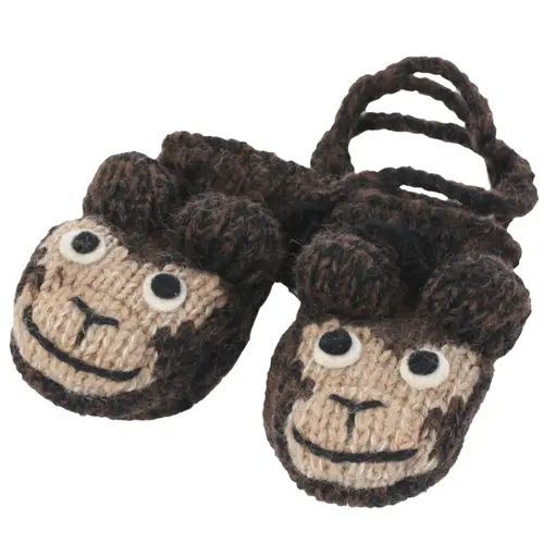 NIRVANNA DESIGNS Cheetah Monkey Mittens - Brown