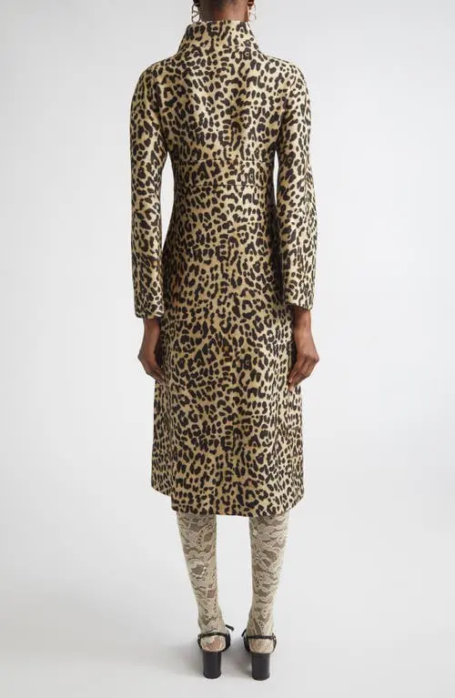 Valentino Garavani Leopard Print Wool Coat - Beige Multi