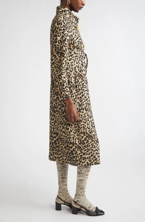 Valentino Garavani Leopard Print Wool Coat - Beige Multi