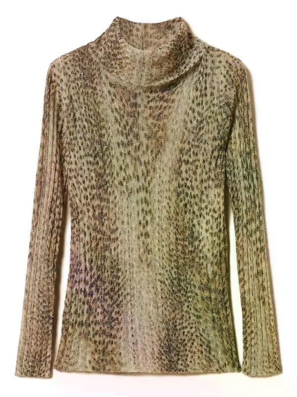 TWINSET Leopard-print Roll-neck Jumper