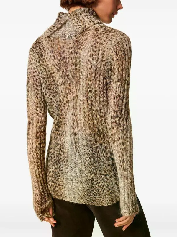 TWINSET Leopard-print Roll-neck Jumper
