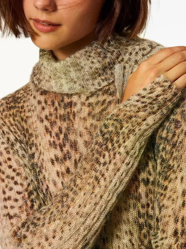 TWINSET Leopard-print Roll-neck Jumper