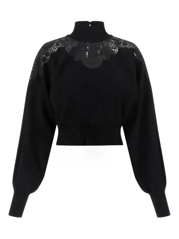 TWINSET Lace-insert High-neck Sweater