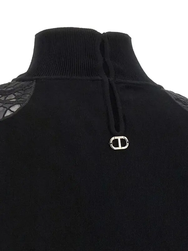 TWINSET Lace-insert High-neck Sweater