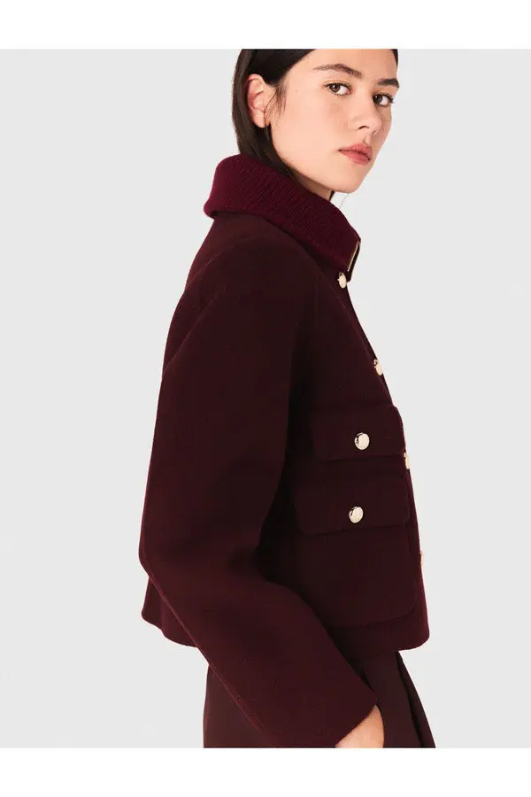 Maje Reversible Double-faced Jacket - Burgundy / Red