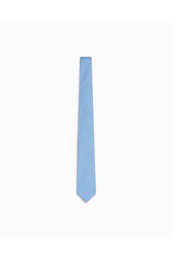 Emporio Armani Jacquard Micro-pattern Neck Tie - Blue