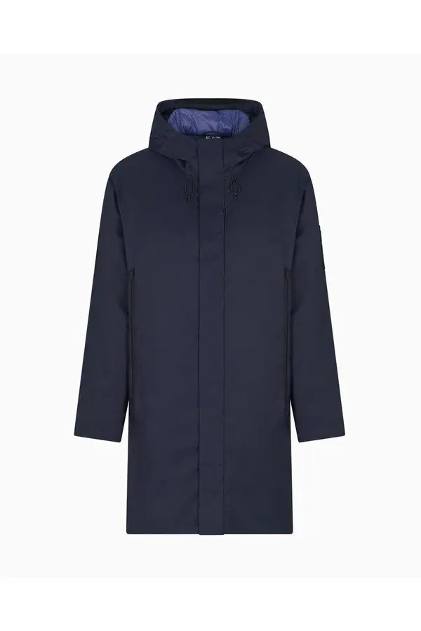 Emporio Armani Asv Padded Hooded Parka - Navy