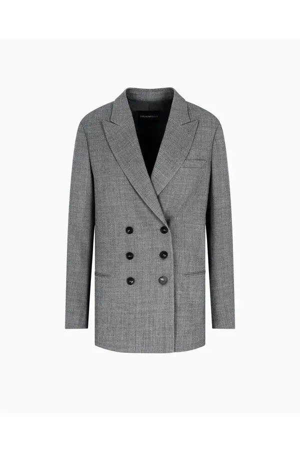 Emporio Armani Double-breasted Blazer - Black / White / Pink / Gray
