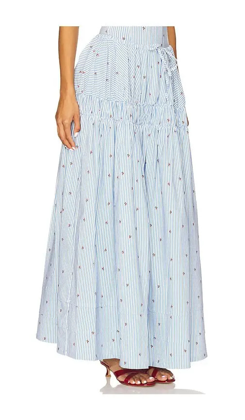 WeWoreWhat Tiered Maxi Skirt With Striped Print