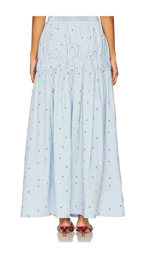 WeWoreWhat Tiered Maxi Skirt With Striped Print