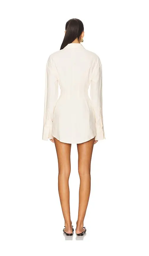 ALL THE WAYS Charitie Button Up Mini Dress - Cream