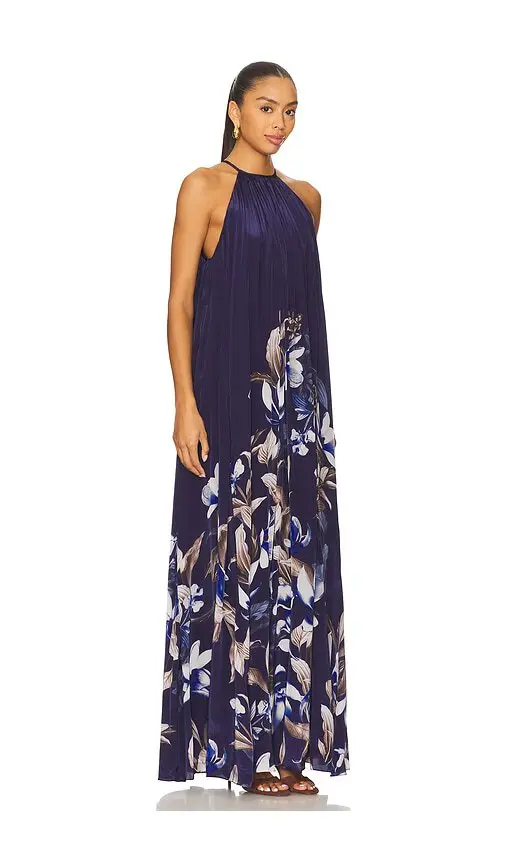 Rococo Sand Halter Maxi Dress In Navy - 65% Off | Editorialist