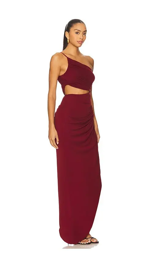 Nbd Montserrat One-shoulder Maxi Dress - Burgundy