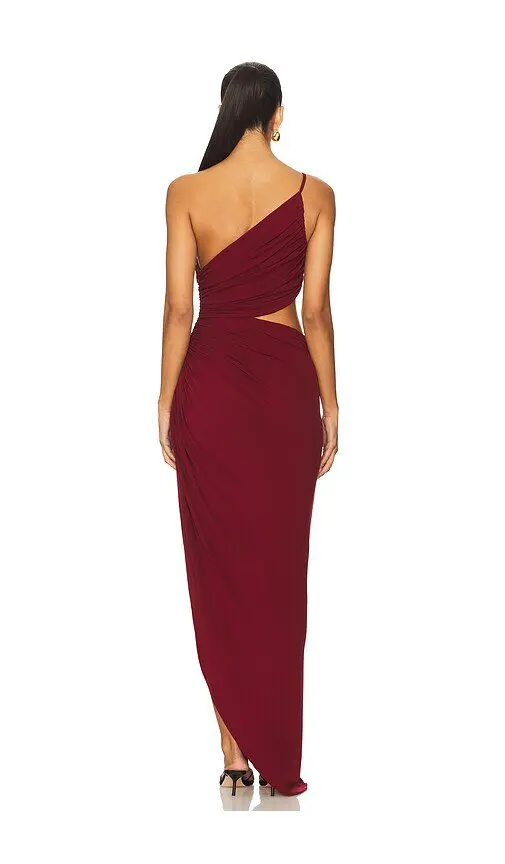 Nbd Montserrat One-shoulder Maxi Dress - Burgundy