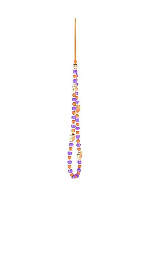 Baublebar Clemson University Beaded Phone Charm In Purple,pink - Multi