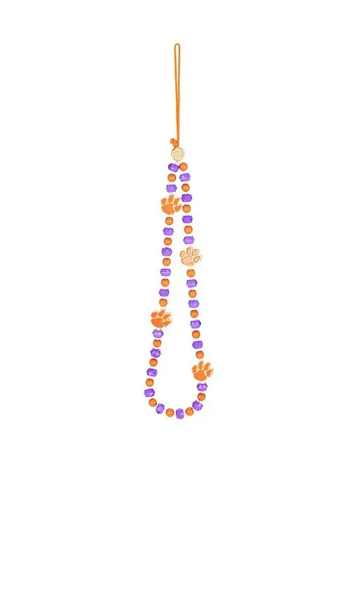 Baublebar Clemson University Beaded Phone Charm In Purple,pink
