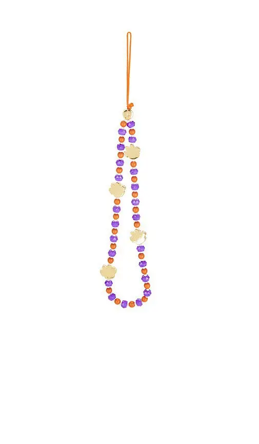 Baublebar Clemson University Beaded Phone Charm In Purple,pink