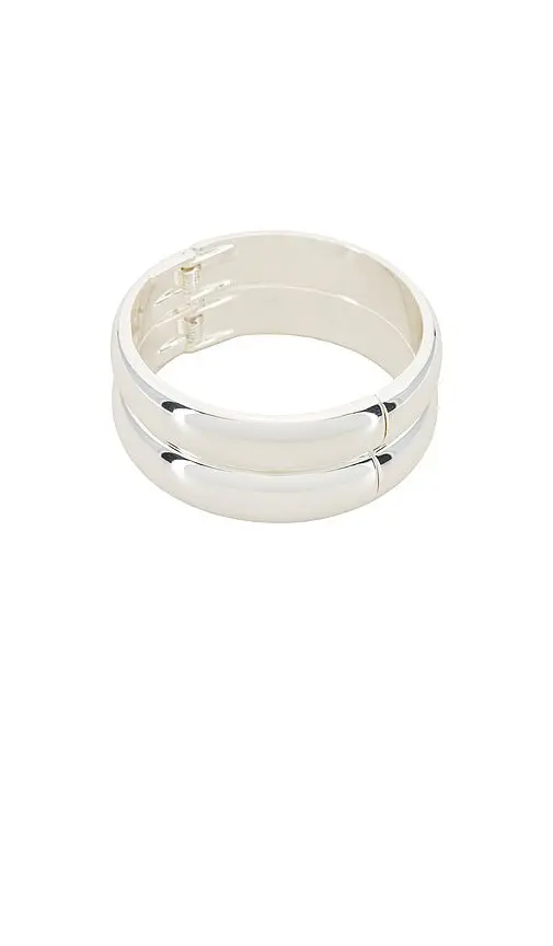 Ettika Metallic Bangle Set - Silver