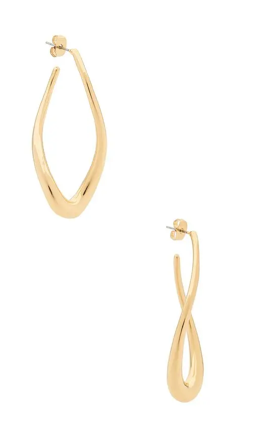 Ettika Oblong Abstract Hoop Earrings - Gold