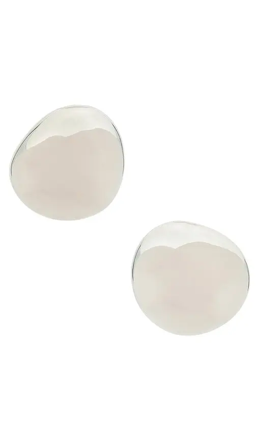 Ettika Polished Pebble Stud Earrings - Silver