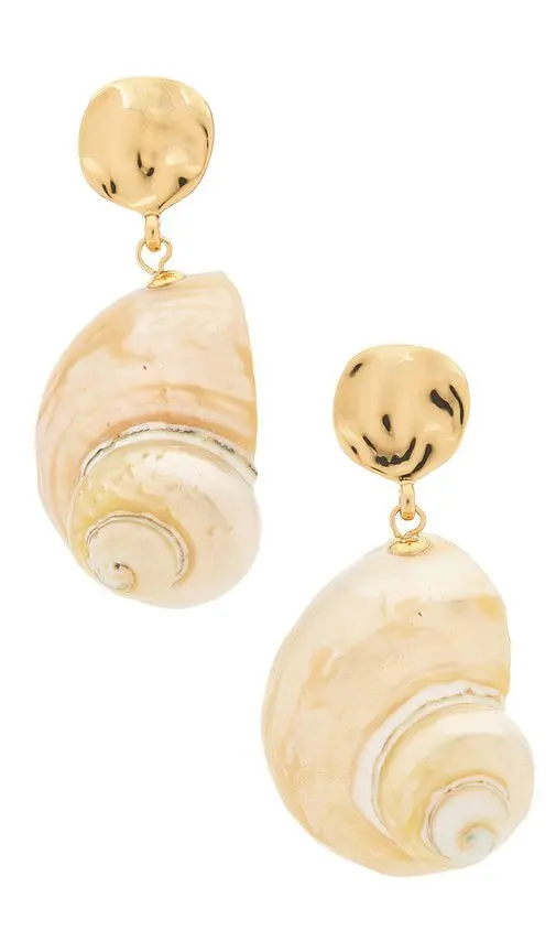 Ettika Sunken Treasure Shell Drop Earrings - Gold