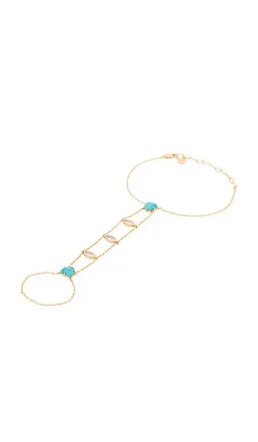 Ettika Turquoise Solstice Hand Chain - Gold