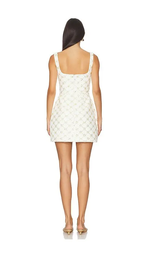 NADINE MERABI Square Neck Tulip Mini Dress - Cream