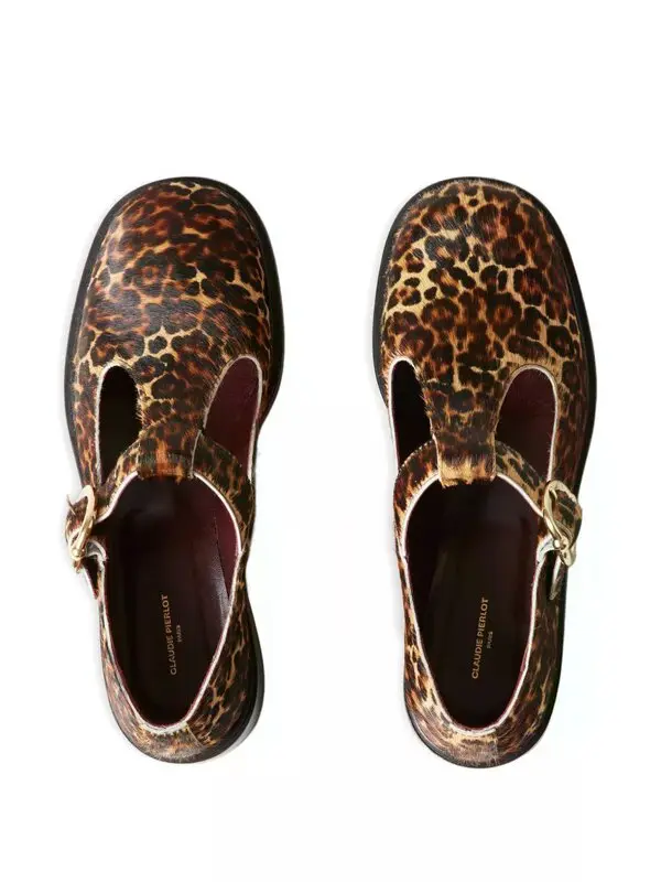 Claudie Pierlot Leopard Print Buckle Shoes