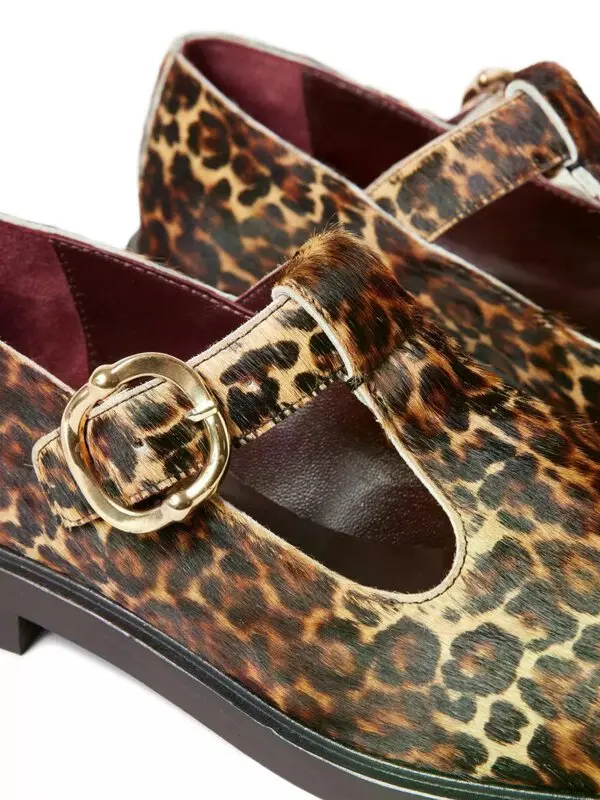 Claudie Pierlot Leopard Print Buckle Shoes