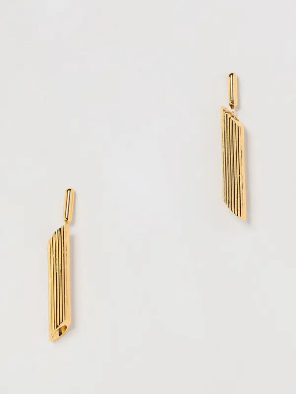 Moschino Gold Tone Penne Earrings - White