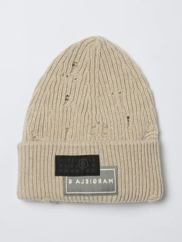 MAISON MARGIELA Ribbed Beanie - Beige