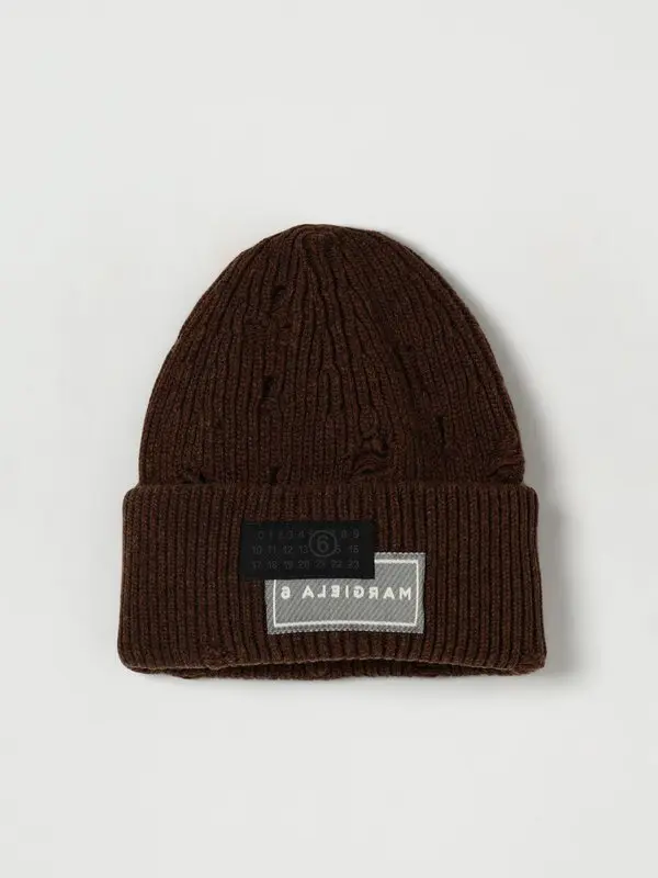 MAISON MARGIELA Ribbed Beanie - Brown