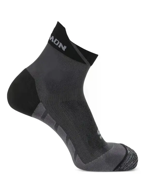 SALOMON Logo-detail Socks - Black/magnet/quarry