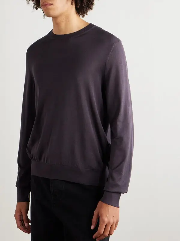 TOM FORD Silk Crewneck Sweater - Gray