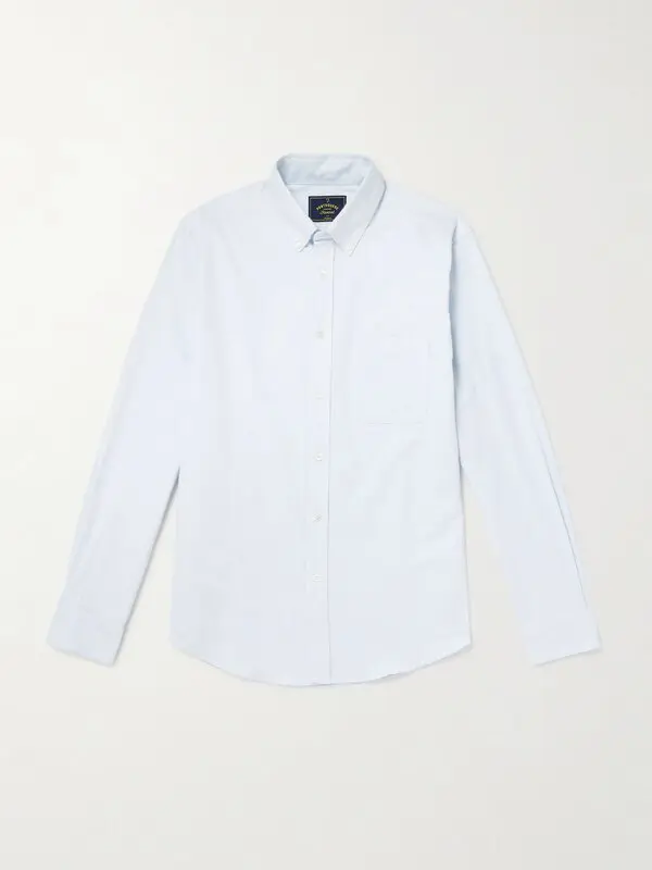 Portuguese Flannel Button-down Brushed-cotton Oxford Shirt - Blue