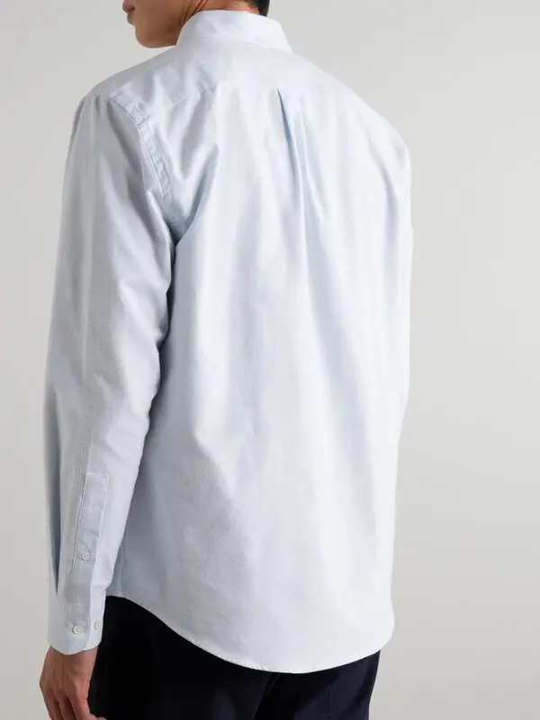 Portuguese Flannel Button-down Brushed-cotton Oxford Shirt - Blue