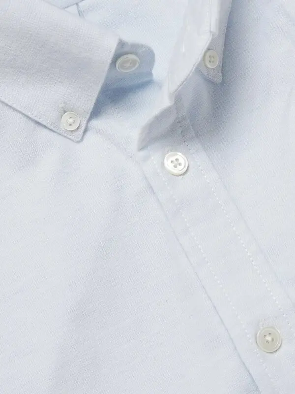 Portuguese Flannel Button-down Brushed-cotton Oxford Shirt - Blue