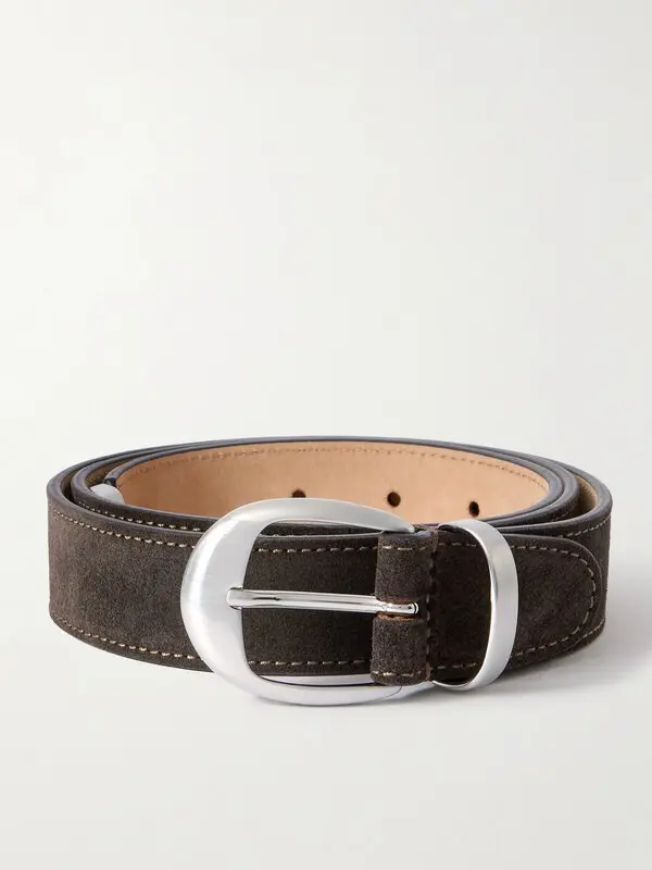 Mr P. 3cm Suede Belt - Brown