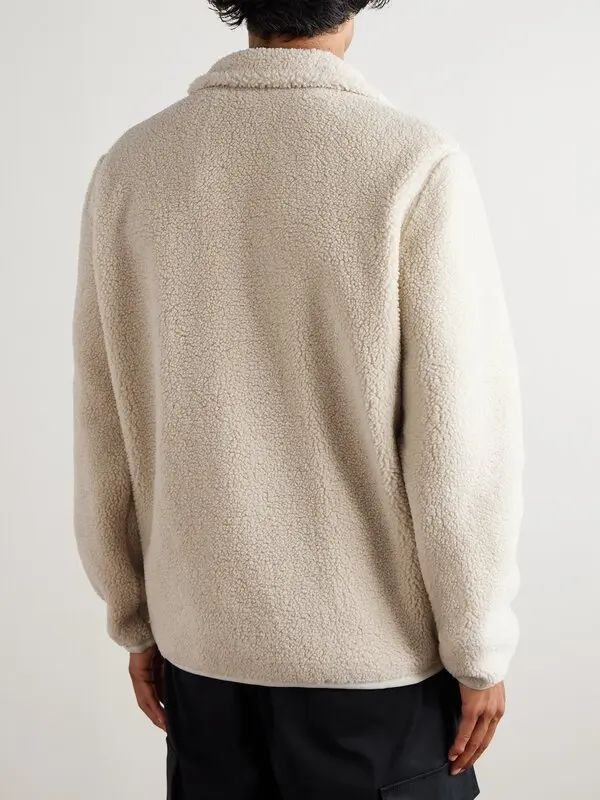 Moncler Logo-appliquéd Fleece Jacket - Neutrals