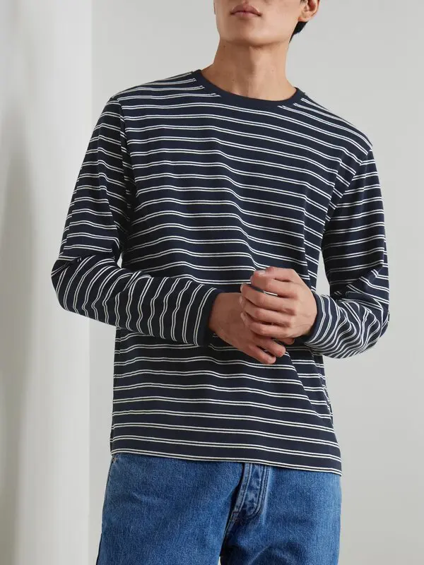 Mr P. Striped Cotton-jersey T-shirt