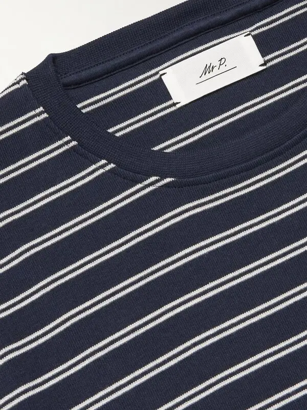 Mr P. Striped Cotton-jersey T-shirt